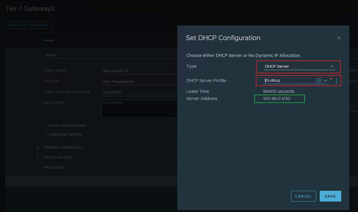 NSXT – How to configure Gateway DHCP Service - My website